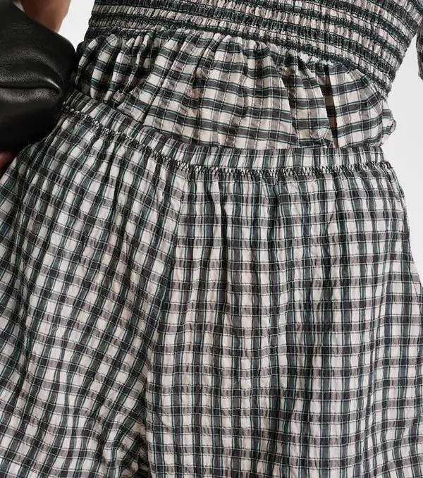 GANNI Checked Seersucker Shorts