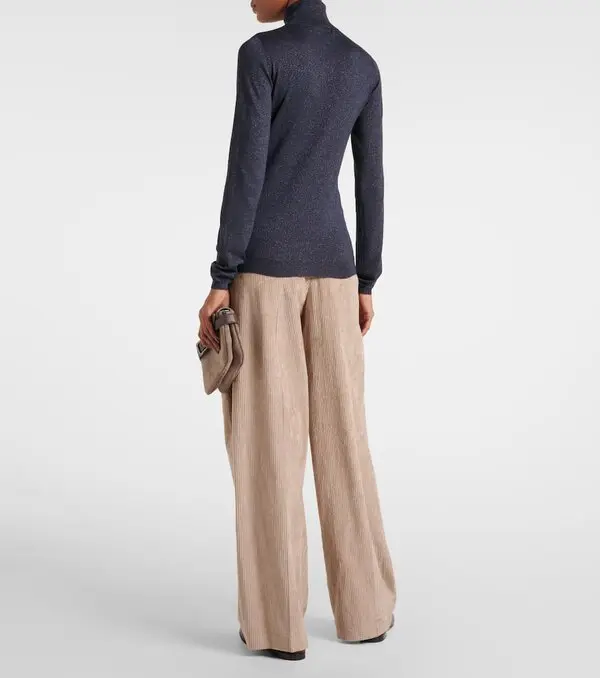 Brunello Cucinelli Turtleneck Cashmere-blend Top