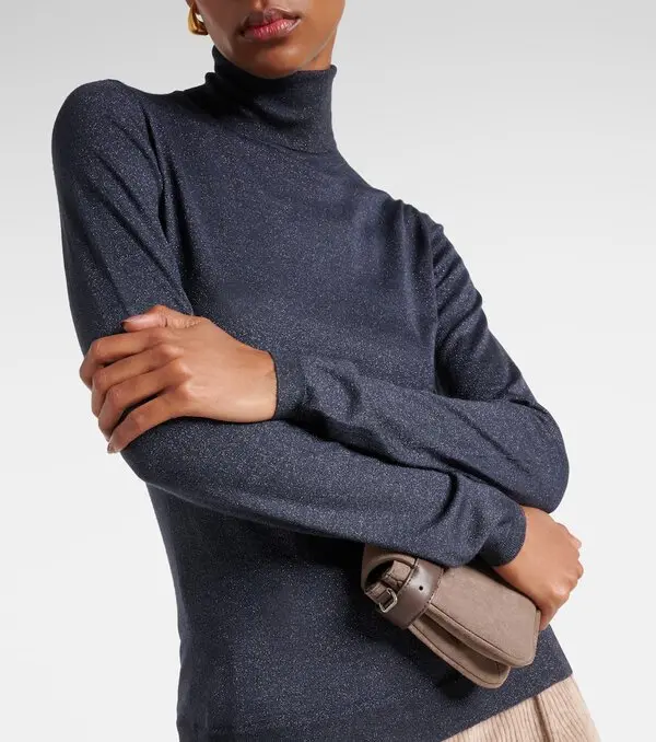 Brunello Cucinelli Turtleneck Cashmere-blend Top