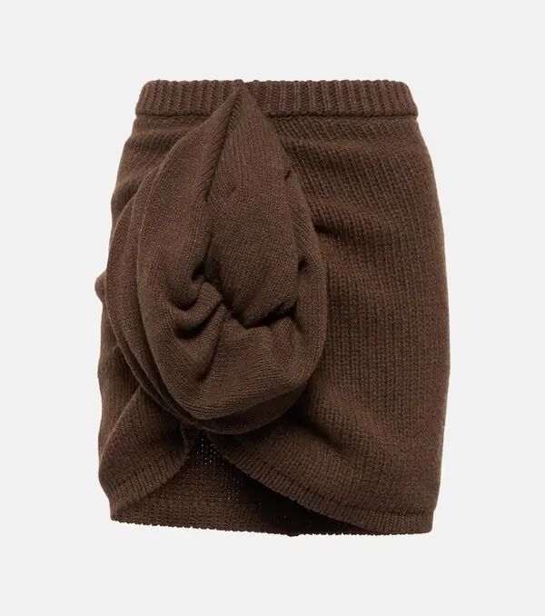 Magda Butrym Cashmere Mini Skirt - Brown