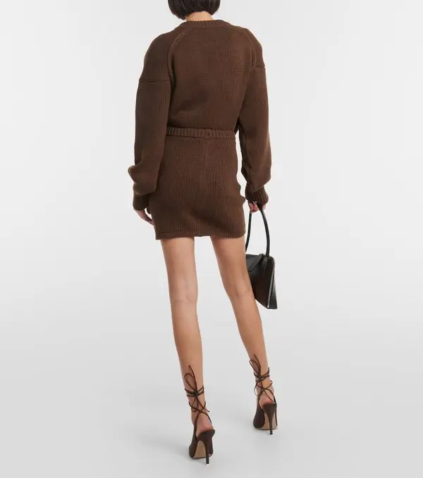 Magda Butrym Cashmere Mini Skirt - Brown
