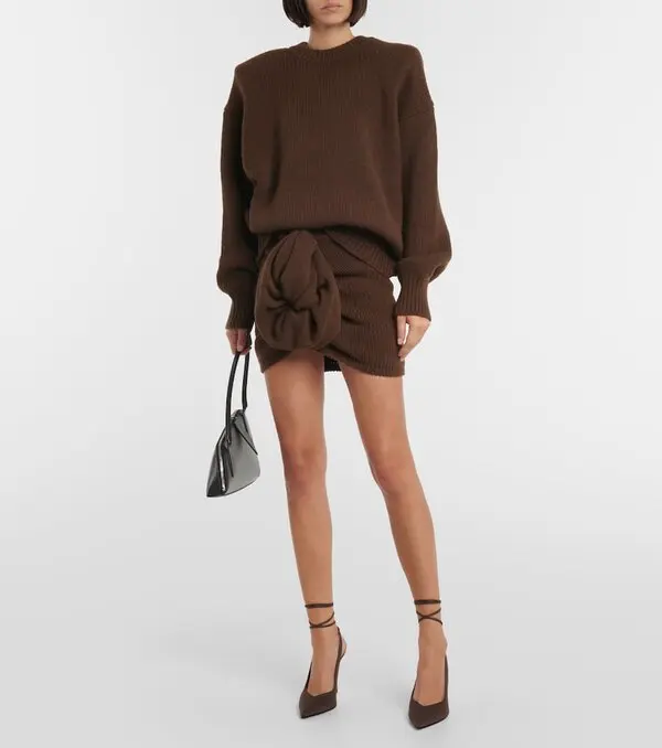 Magda Butrym Cashmere Mini Skirt - Brown
