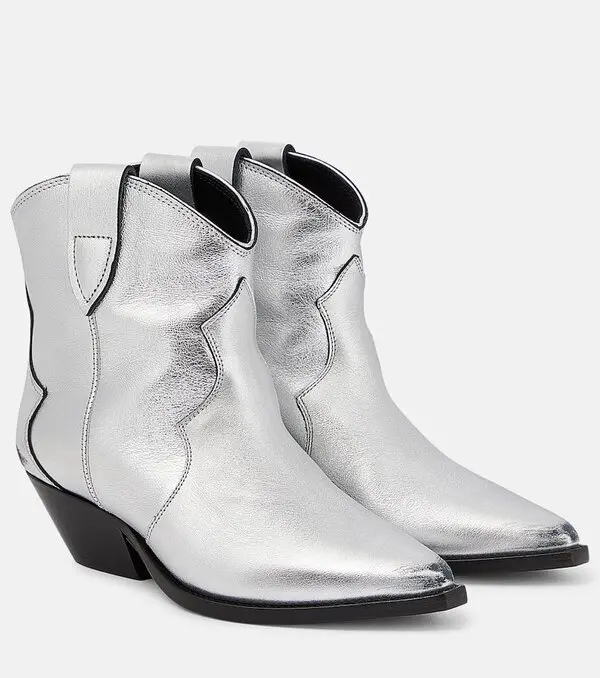 Isabel Marant Dewina Metallic Leather Ankle Boots