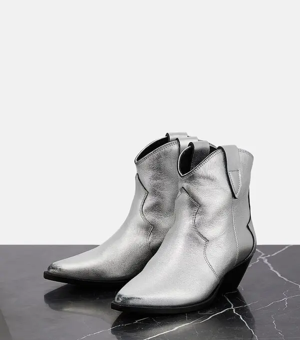 Isabel Marant Dewina Metallic Leather Ankle Boots
