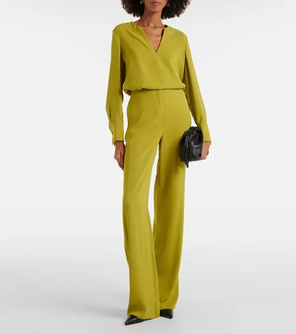 Max Mara Medusa High-rise Straight Leg Trousers - Green