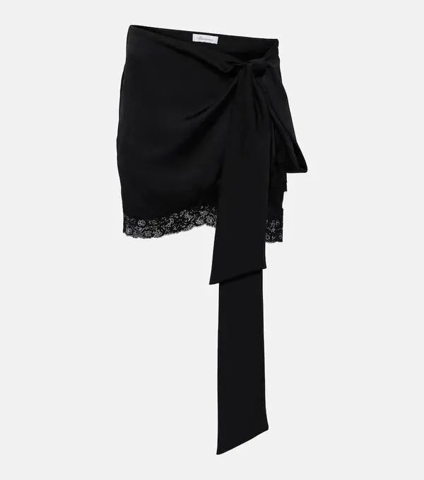 Blumarine Lace-trimmed Draped Mini Skirt