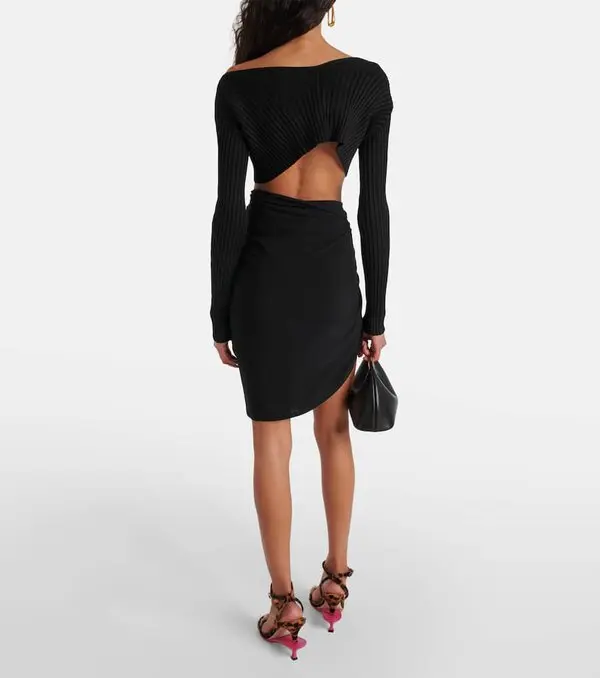 Jacquemus La Mini Jupe Draped Miniskirt