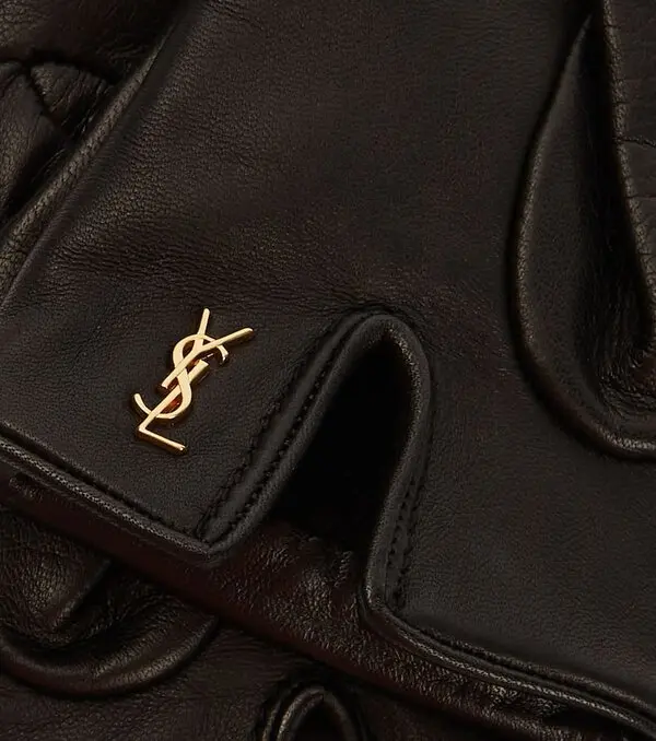 Saint Laurent Cassandre Leather Gloves