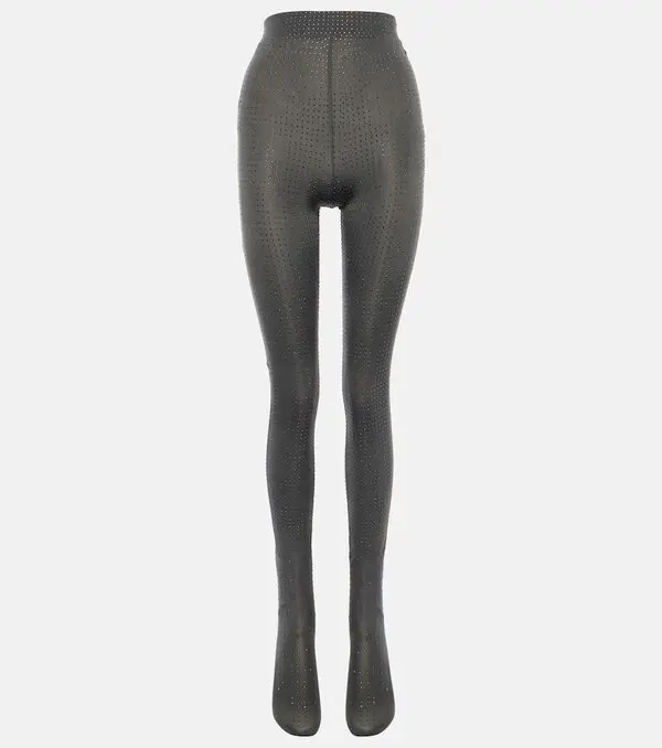 Alex Perry Crystal-embellished Tights - Grey