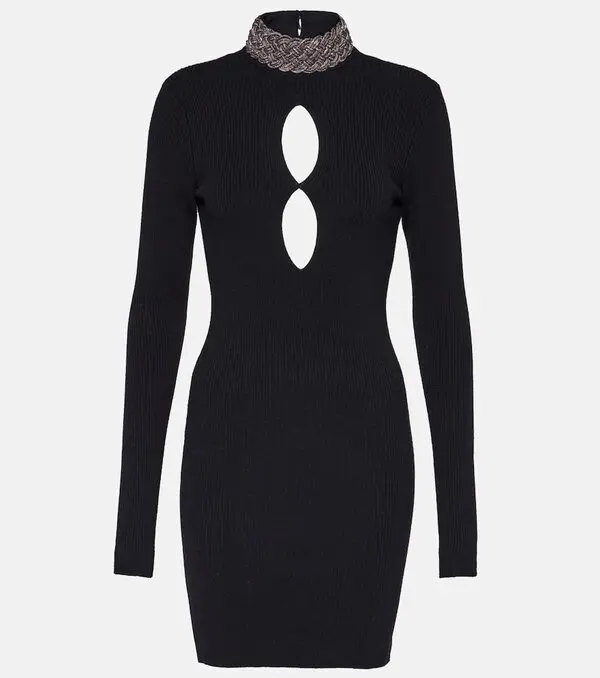 Giuseppe Di Morabito Embellished Wool-blend Minidress