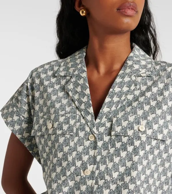 Tory Burch Printed Cotton Poplin Shirt