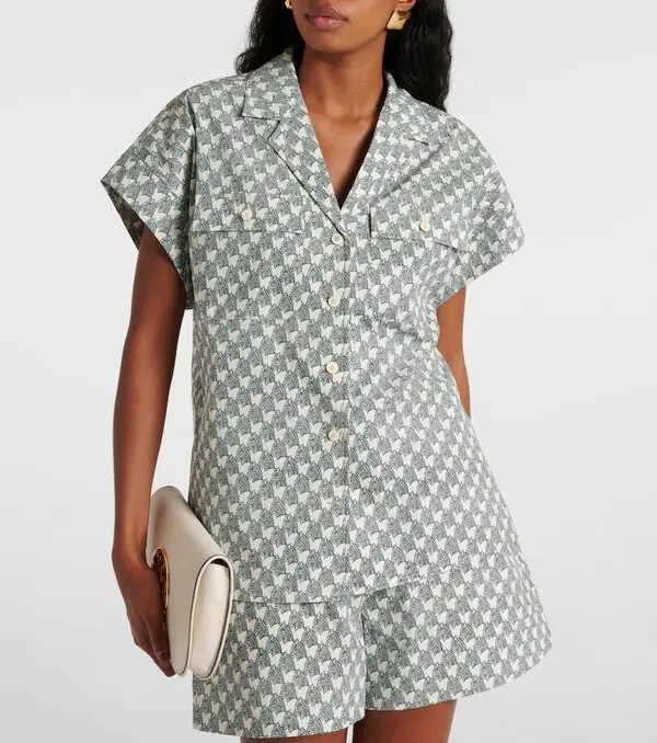 Tory Burch Printed Cotton Poplin Shirt