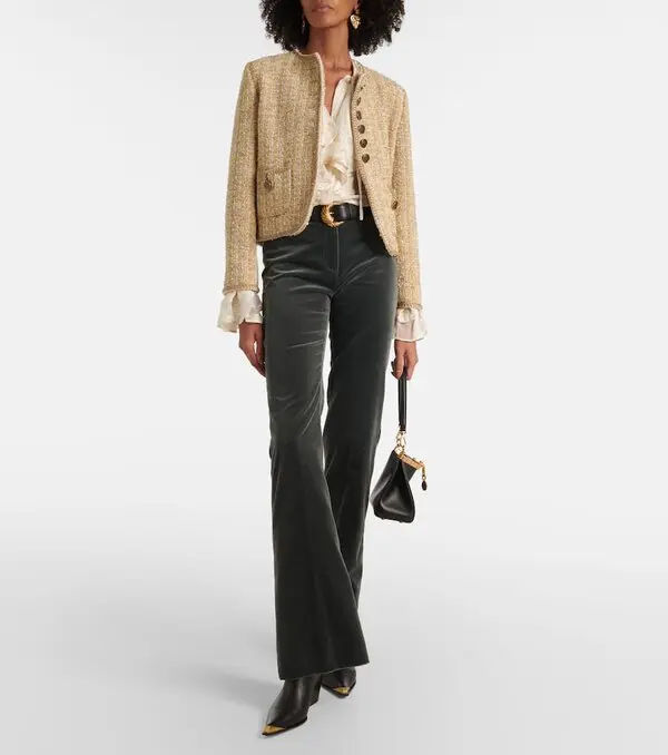 Etro Cotton Flared Trousers - Grey