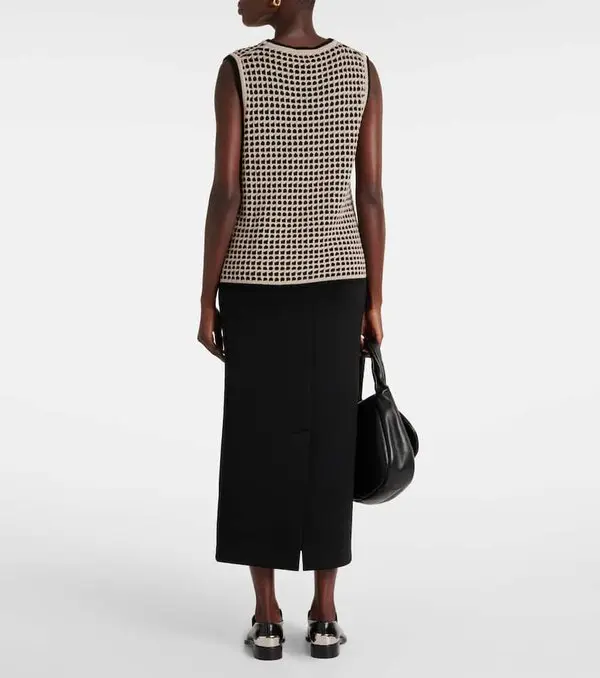 Max Mara Fleres Patterned Cotton Sweater Vest