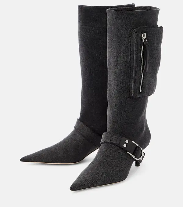 Blumarine Jeanne Knee-high Denim Boots