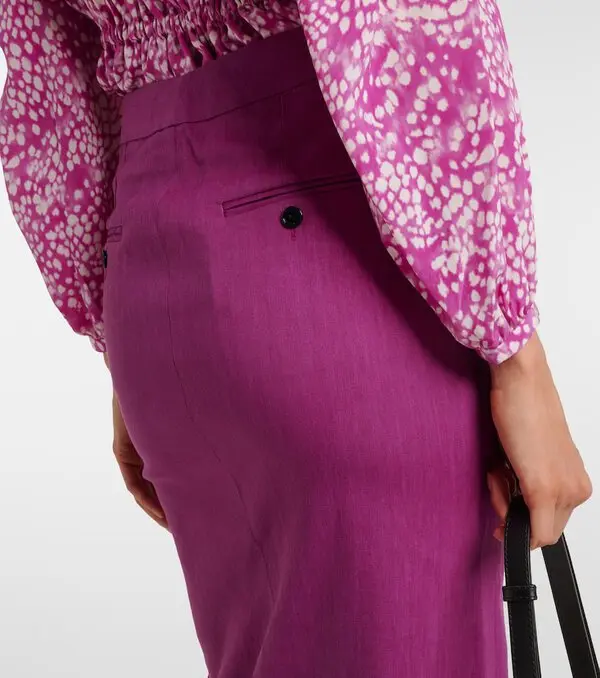 Isabel Marant Étoile Dixina Linen-blend Midi Skirt