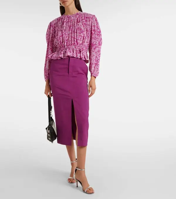 Isabel Marant Étoile Dixina Linen-blend Midi Skirt