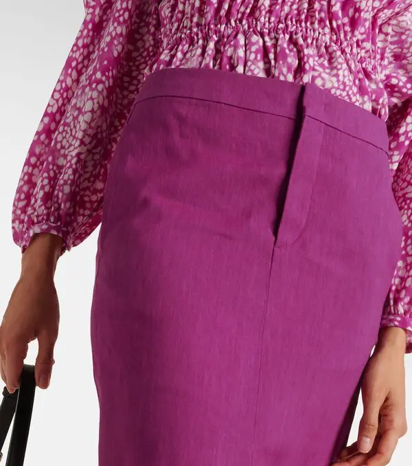 Isabel Marant Étoile Dixina Linen-blend Midi Skirt