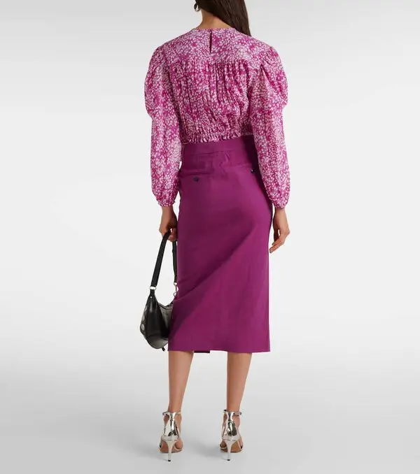 Isabel Marant Étoile Dixina Linen-blend Midi Skirt