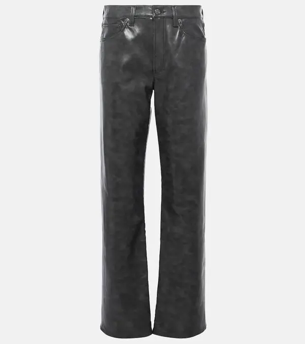 AGOLDE Sloane Mid-rise Straight Leather Pants
