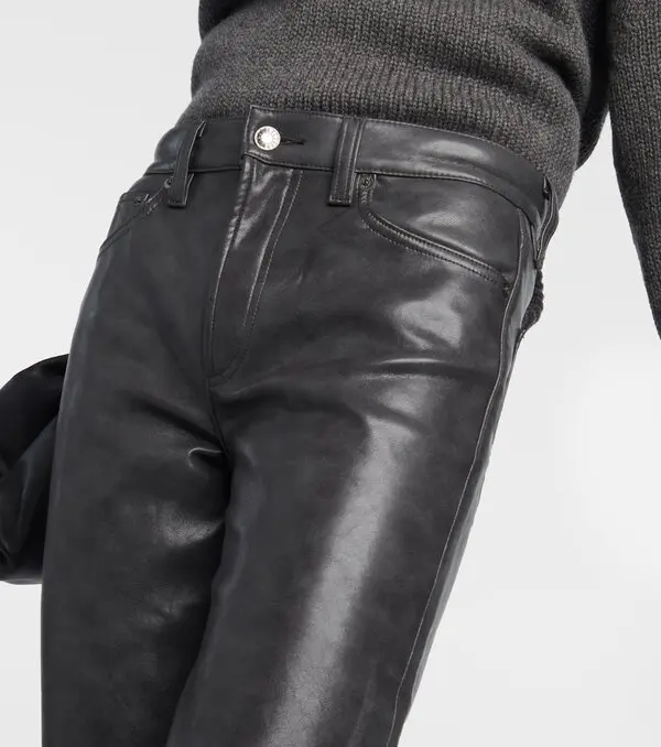 AGOLDE Sloane Mid-rise Straight Leather Pants