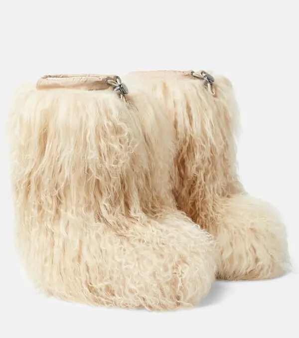 Bogner Les Arcs Shearling Snow Boots - Beige