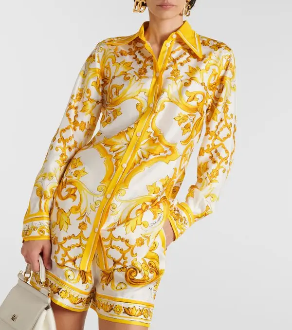 Dolce & Gabbana Majolica Silk Twill Shirt