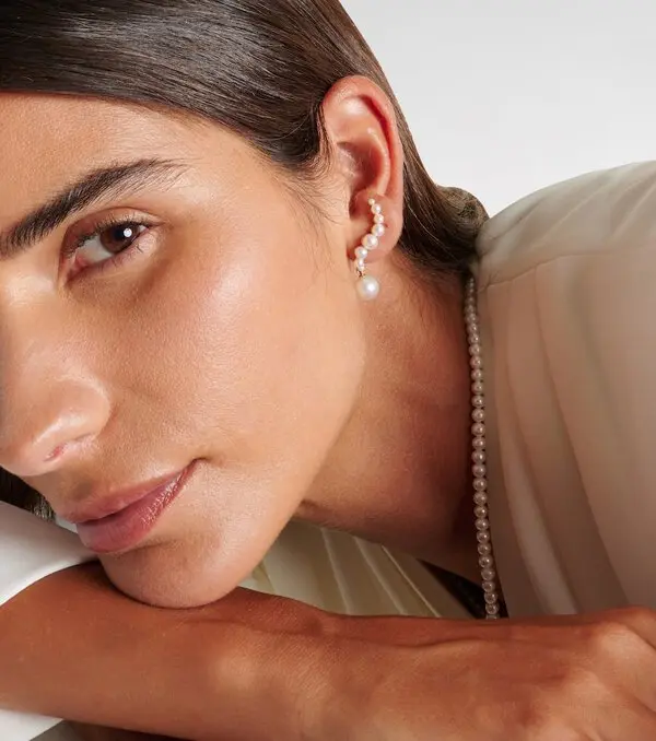 Mateo 14kt Yellow Pearl Drop Earrings