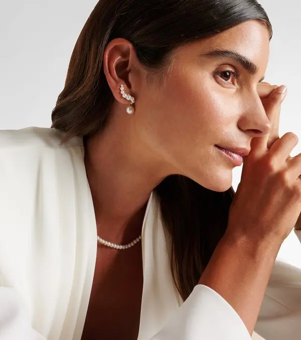 Mateo 14kt Yellow Pearl Drop Earrings