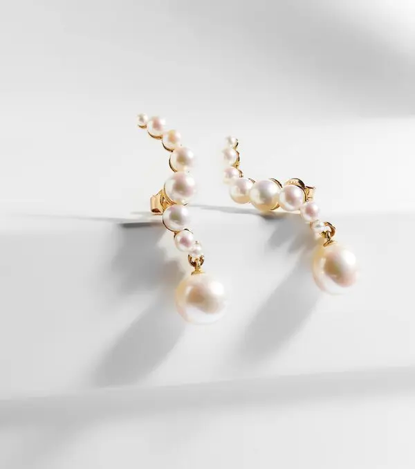 Mateo 14kt Yellow Pearl Drop Earrings
