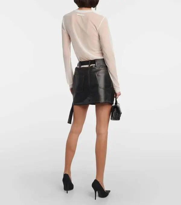 Y/project Faux Leather Mini Skirt