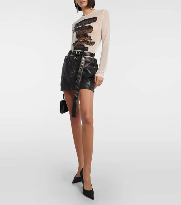 Y/project Faux Leather Mini Skirt