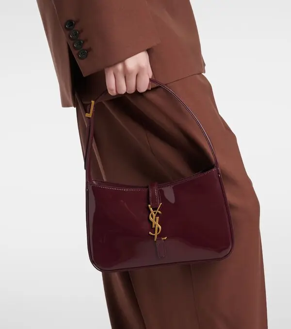 Saint Laurent Le 5 A 7 Patent Leather Shoulder Bag - Red
