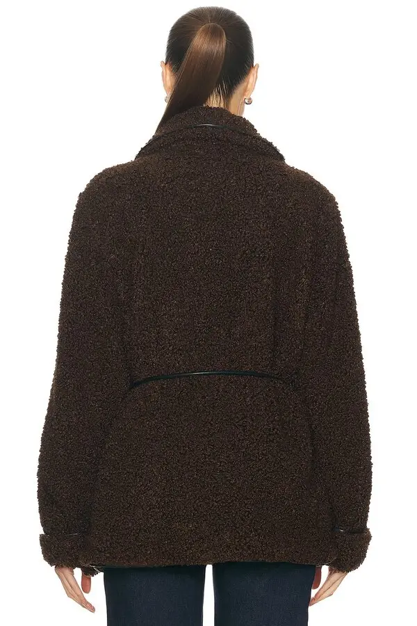 Simkhai Kimia Tie-waist Sherpa Jacket - Raven