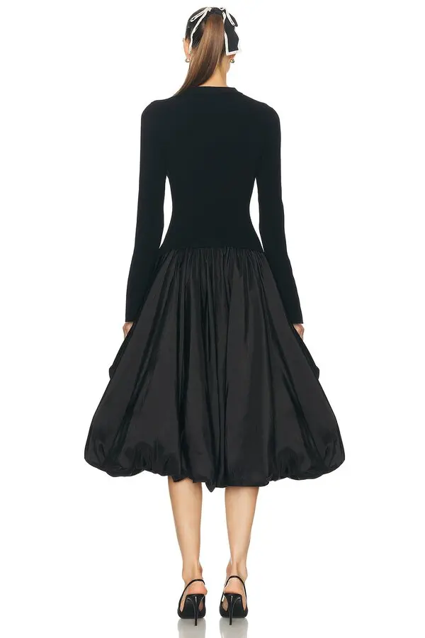 Simkhai Kenlie Mock Neck Midi Dress - Black