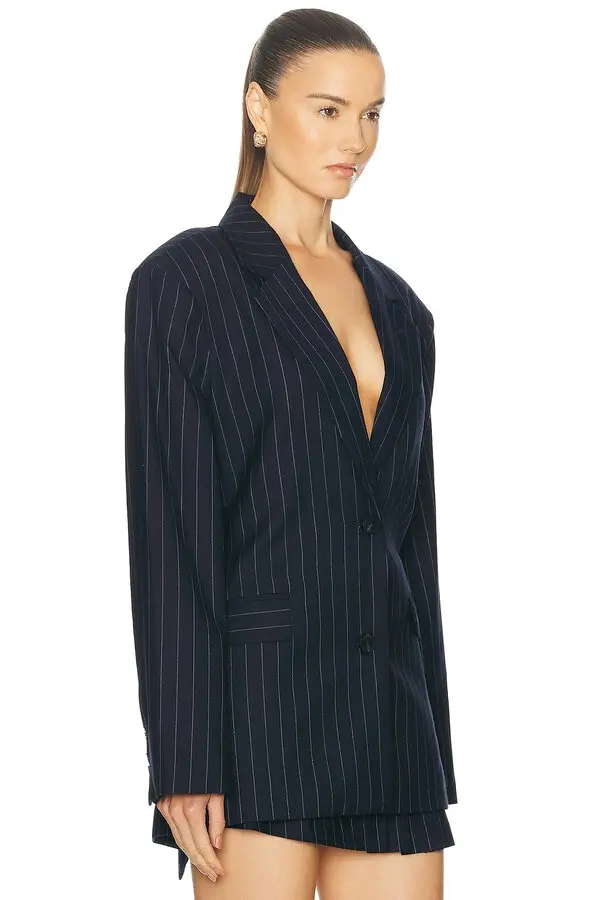 NICHOLAS Nadia Open Back Split Blazer - Navy