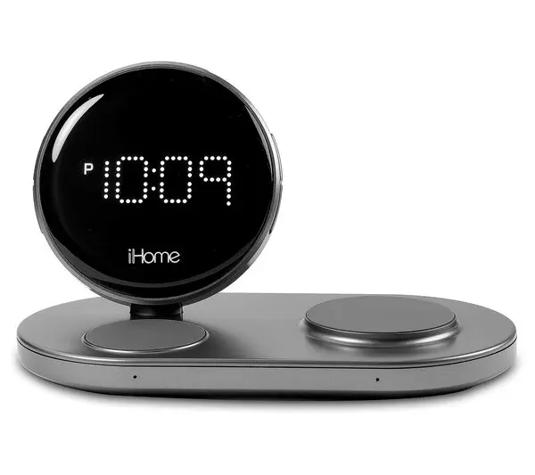 IHOME 4-in-1 Magnetic Wireless Powerboost Charg Ng Clock - One-color
