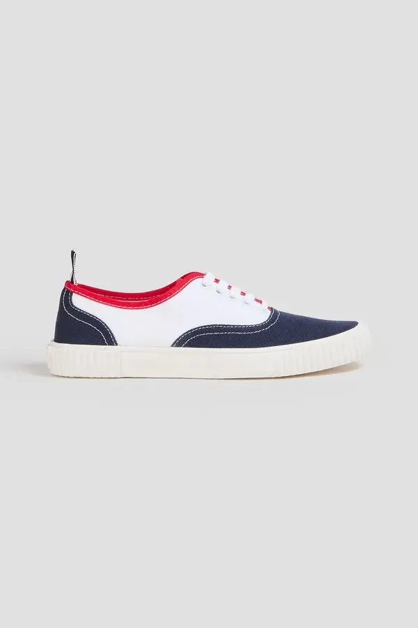 Thom Browne Colorblock Canvas Sneakers - White