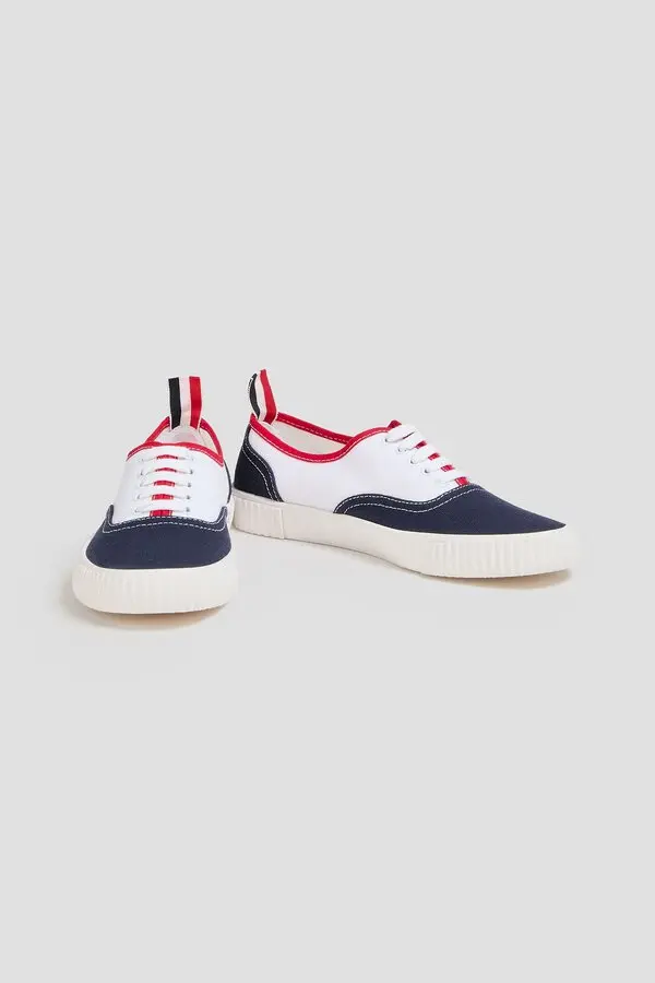 Thom Browne Colorblock Canvas Sneakers - White