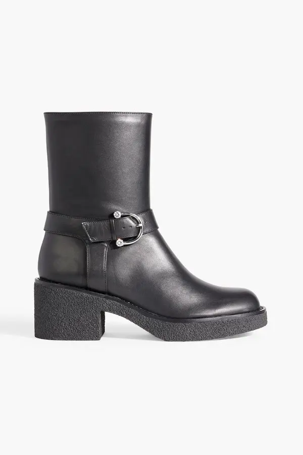 STUART WEITZMAN Mountain Buckle Leather Ankle Boots
