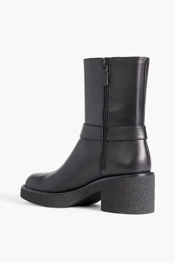STUART WEITZMAN Mountain Buckle Leather Ankle Boots