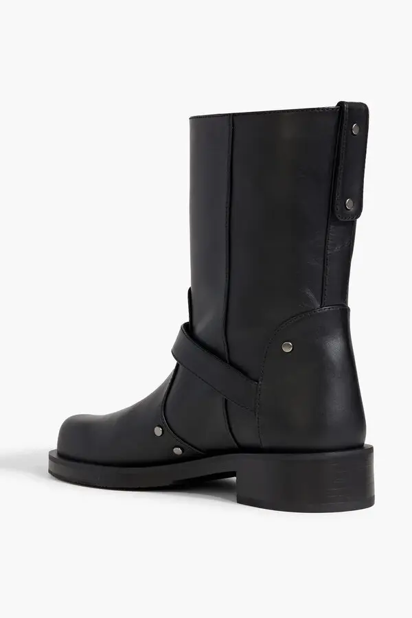STUART WEITZMAN Maverick Buckled Leather Ankle Boots