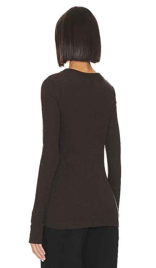 Enza Costa Cashmere Easy Cuffed Crew - Brown