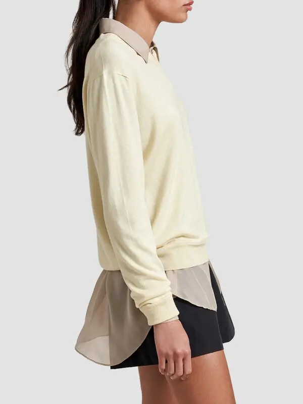 LA LIGNE Ben V-neck Sweater - Butter