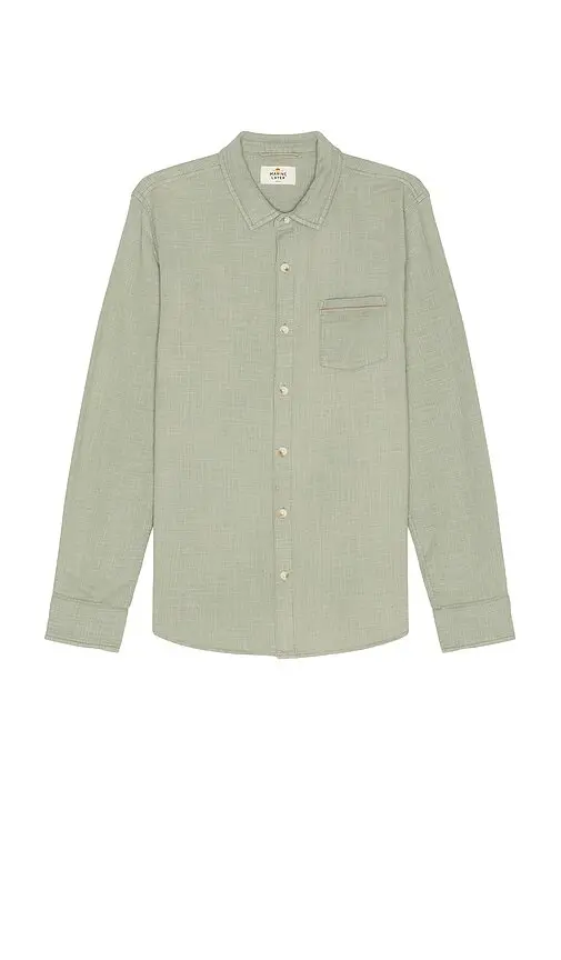 Marine Layer Classic Stretch Selvage Shirt In Green