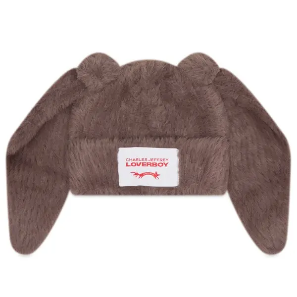 Charles Jeffrey Loverboy Fluffy Chunky Rabbit Beanie - Brown