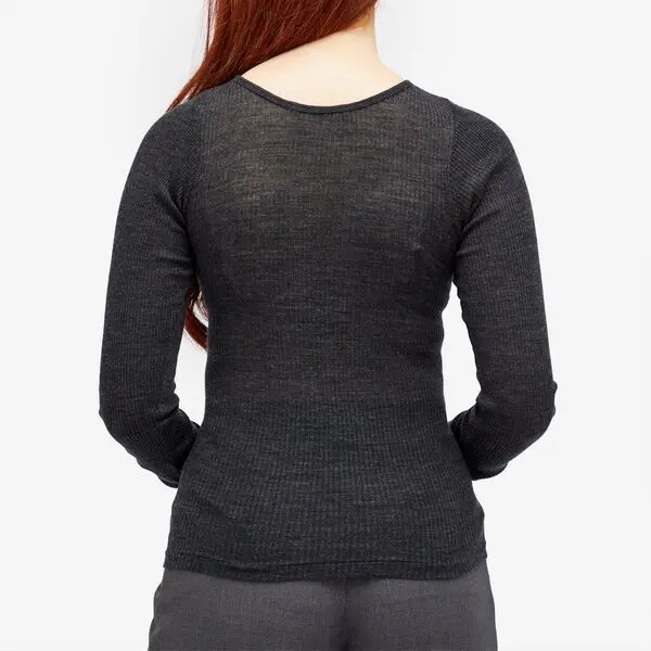 Auralee Wool Soft Rib Cardigan In Charcoal - 60% Off