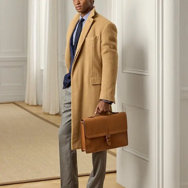 Ralph Lauren Bedford Calfskin Briefcase - Rl Gold