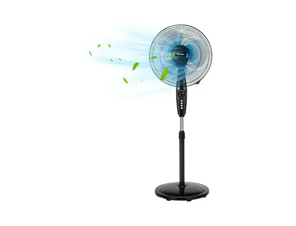 SKONYON 16 Inches Adjustable Height Fan With Quiet Oscillating Stand For Home And Office - Black