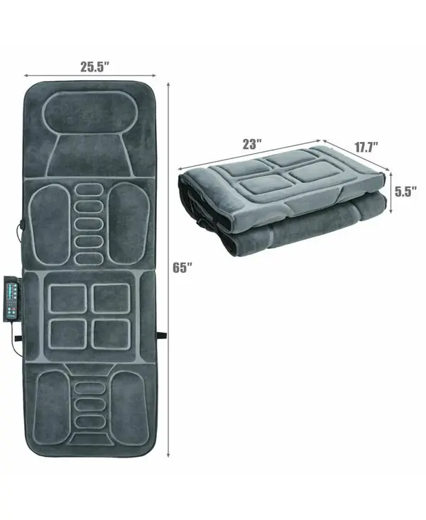 SKONYON Foldable Massage Mat With Heat And 10 Vibration Motors
